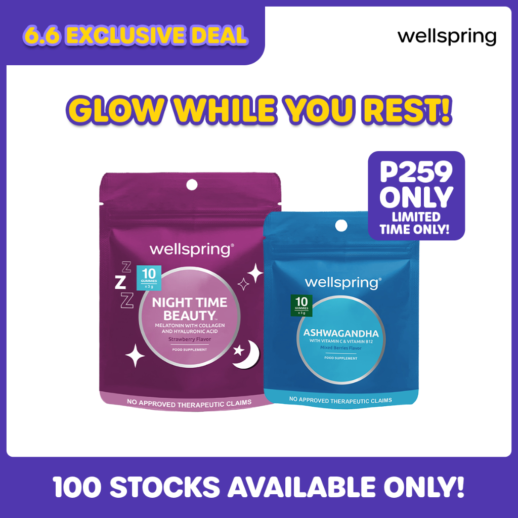 Wellspring Night Time Beauty Melatonin Sleep Gummies Collagen Pouch ...