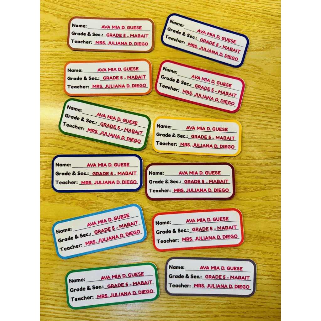 12pcs Personalized Name Sticker Name Plate Notebook Label Front Label ...