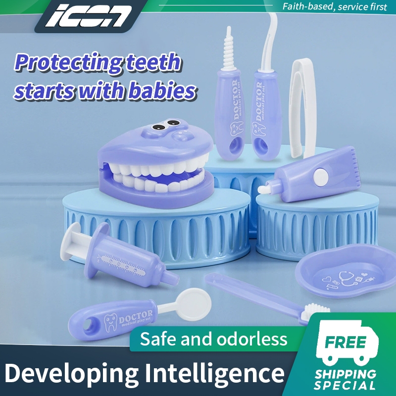ICON 9 pieces/set Children Pretend to Play Dentist Check Teeth Model ...