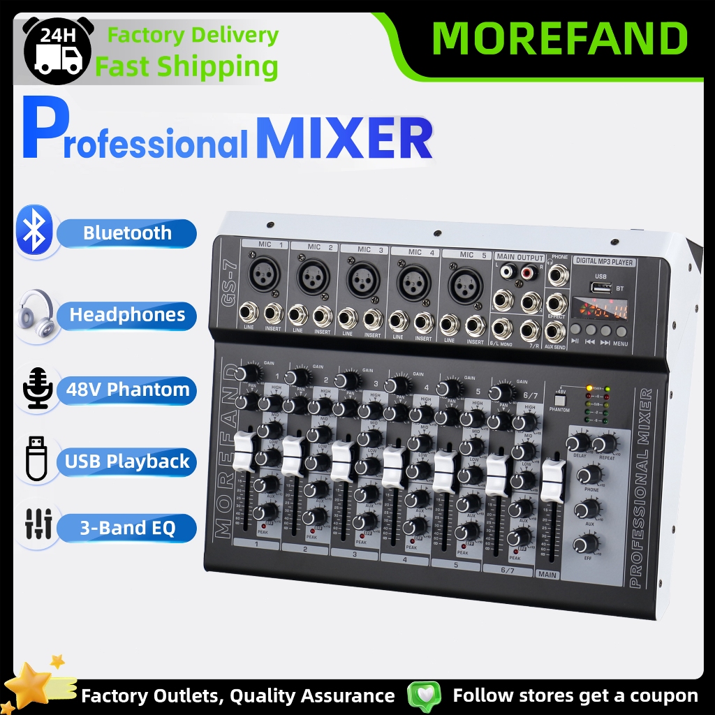 GS-4/GS-7 Professional Audio Mixer 4/7-channel na built-in EQ/recording ...