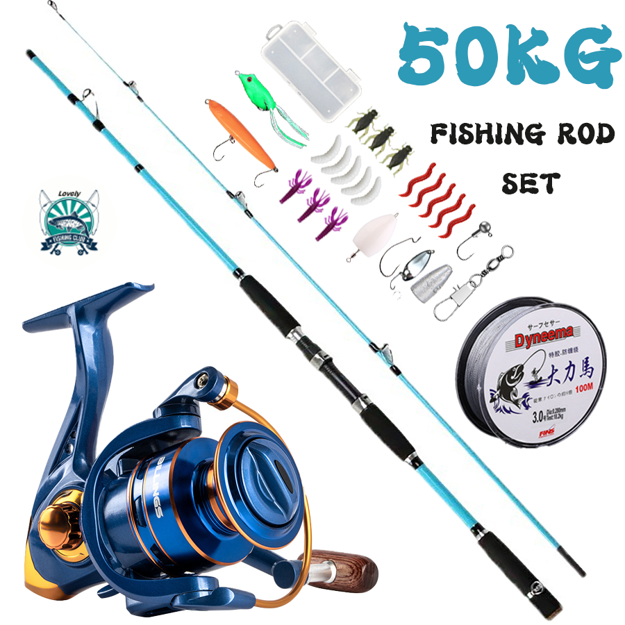M Spinning Fishing rod Full Set Fishing rod Carbon Fiber 1.8M/3M ...
