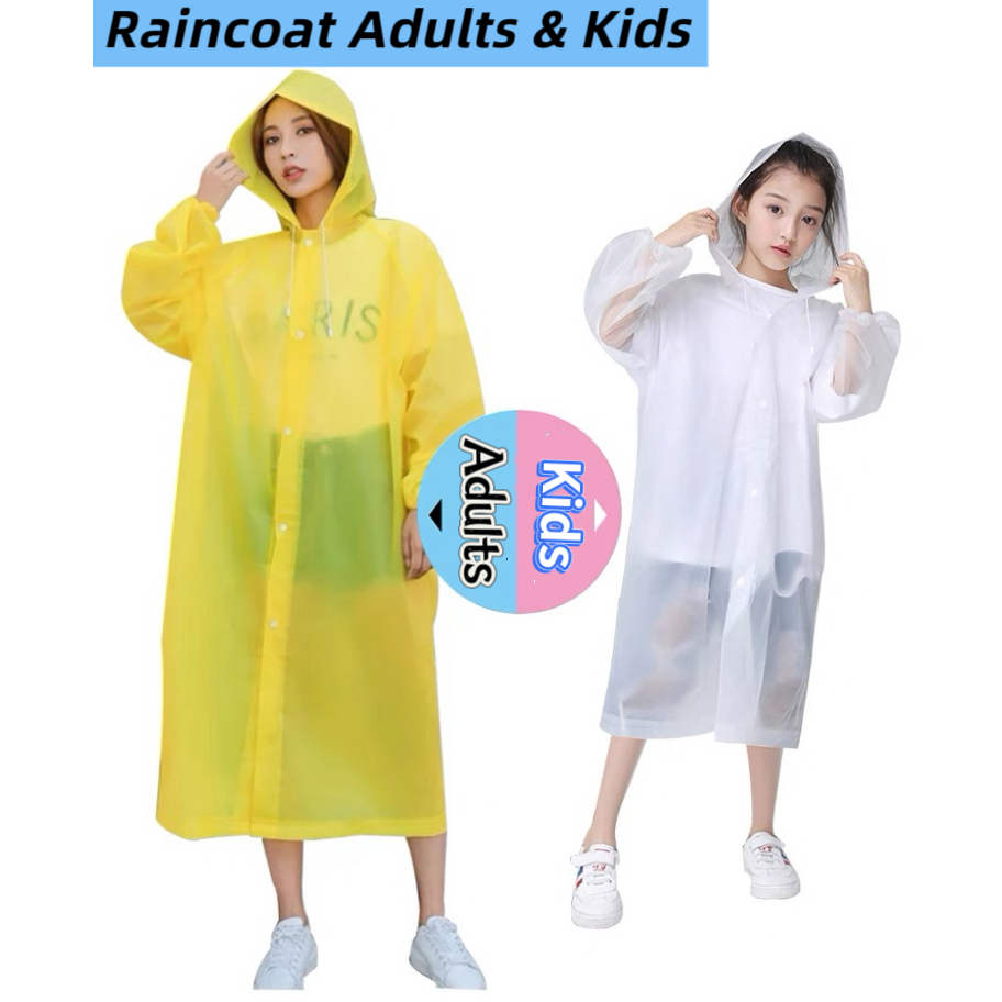 Adult&Kids High Quality EVA Raincoat Cover Waterpoof Reusable Outdoor ...