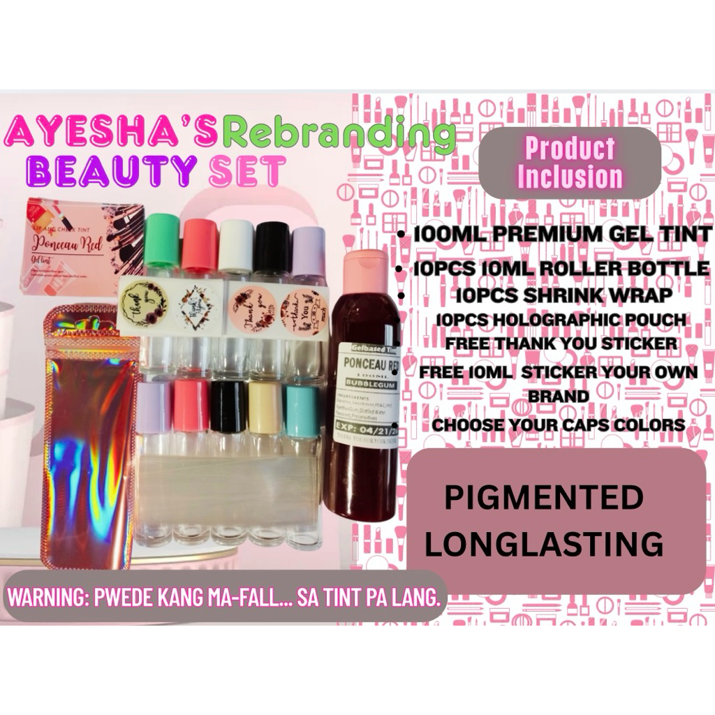 Gelbased Lip Tint With Roller Shrinkwrap Label and Holographic Pouch ...