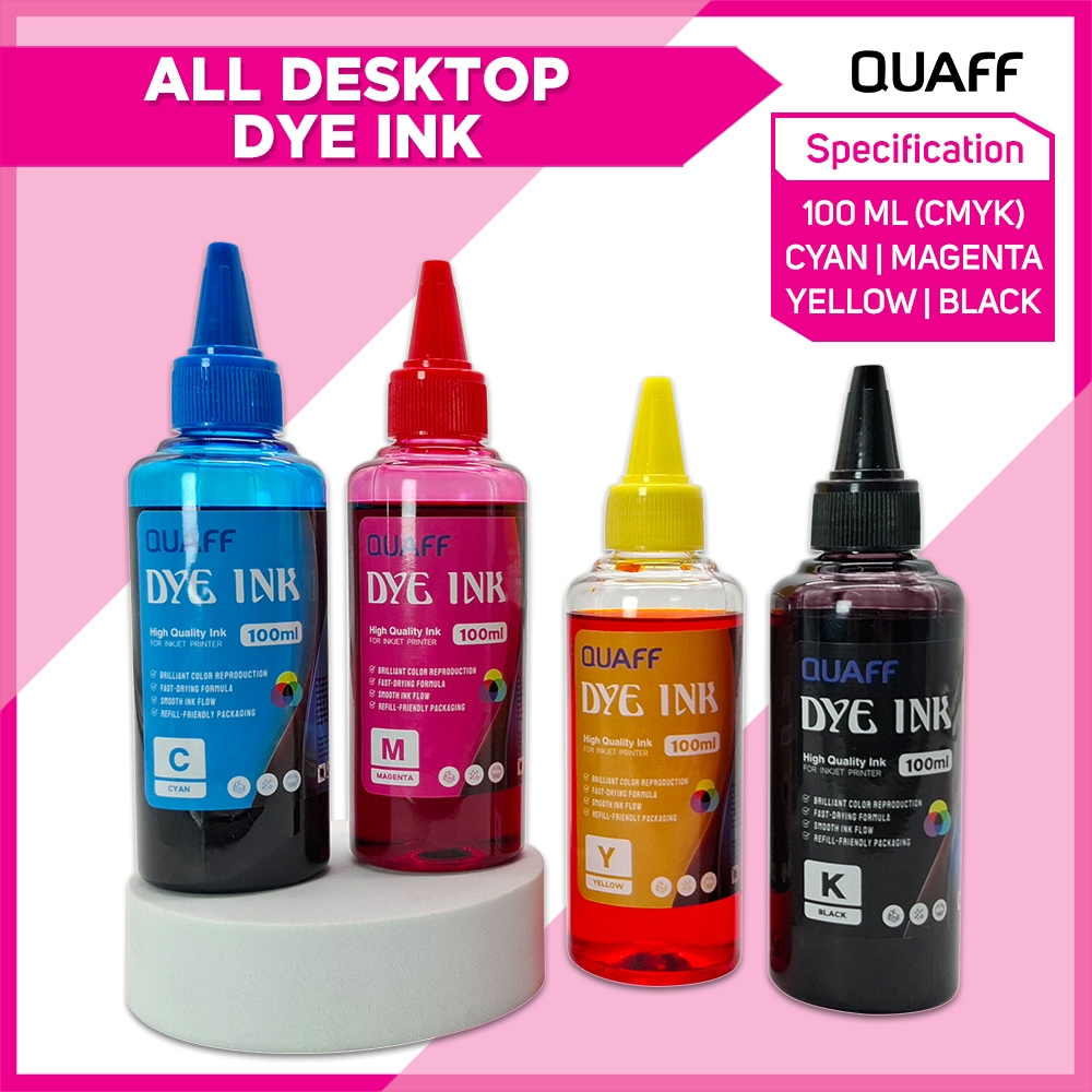 QUAFF Dye Ink UV Ink 100ml 4colors Universal Dye Ink for All Printers ...