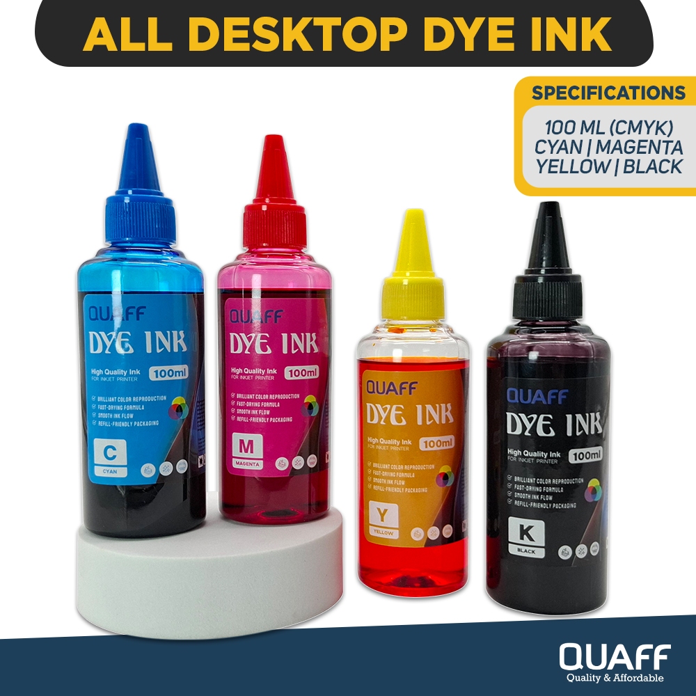 QUAFF Dye Ink UV Ink 100ml 4colors Universal Dye Ink for All Printers ...