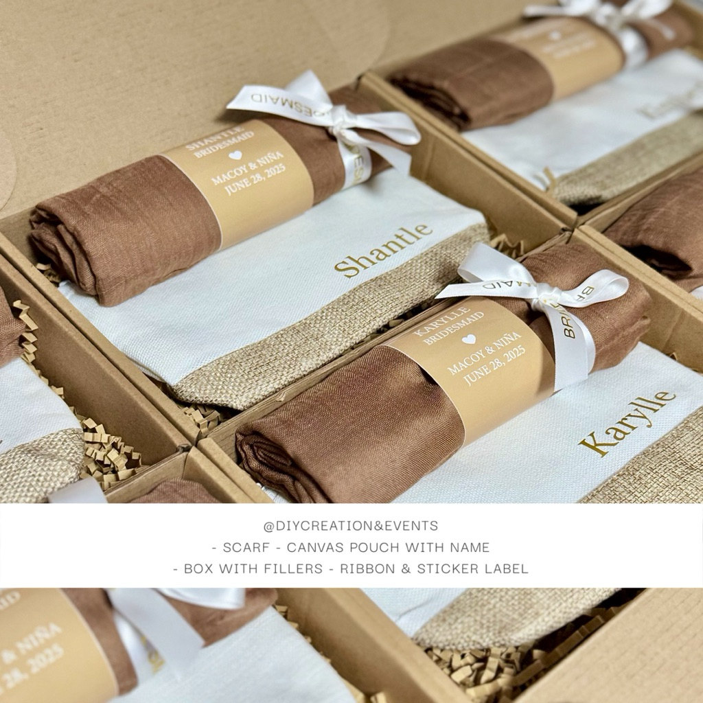 BRIDESMAID & NINANG GIFT SOUVENIR SET SCARF | Shopee Philippines