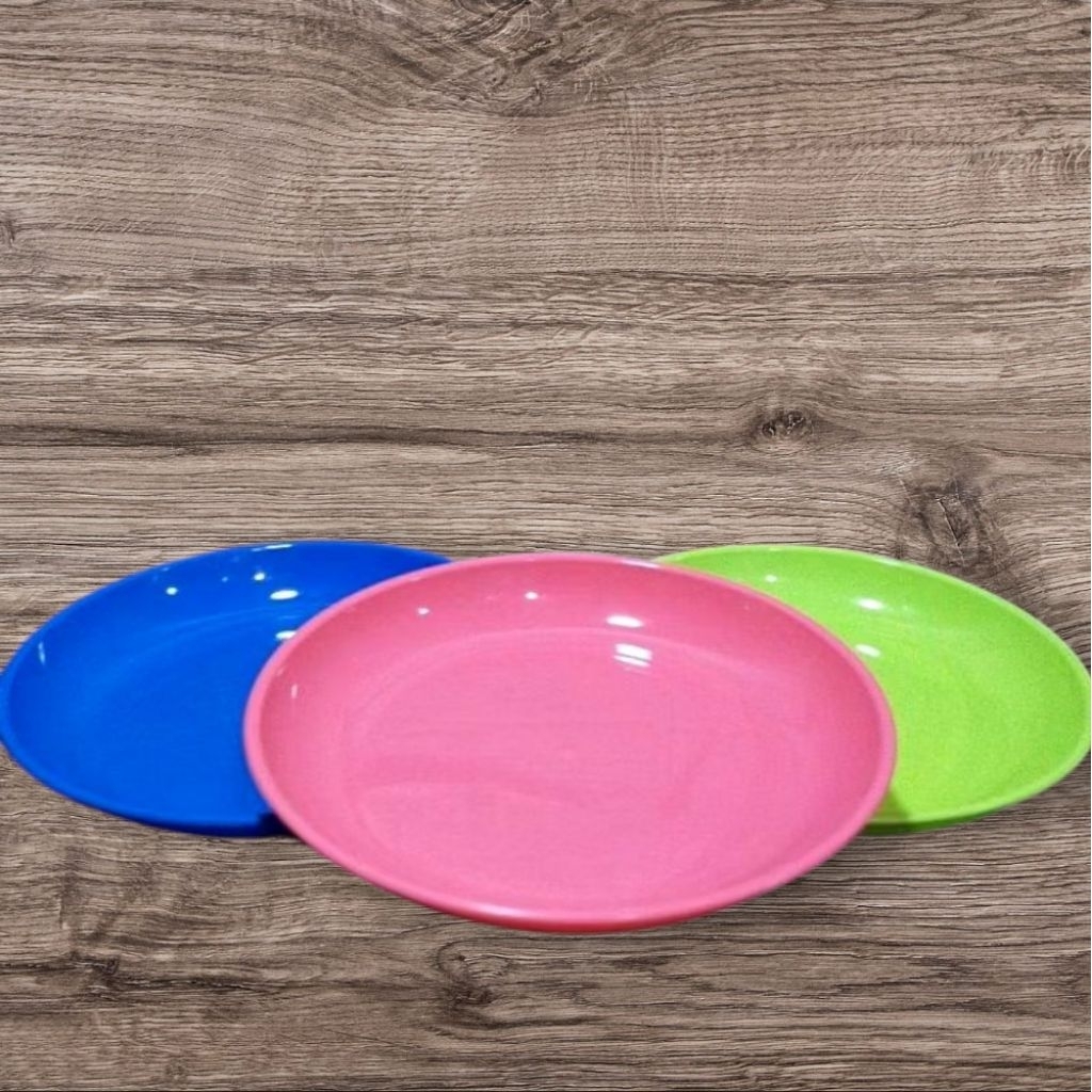 #909 12pcs plastic plate, round plate /bilog na plato/malalim pwede ...