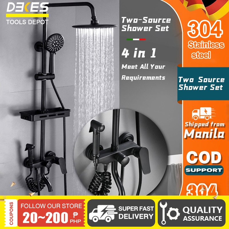 304 Stainless Steel Bathroom 4 in1 Brass Shower Set Adjustable 360 ...