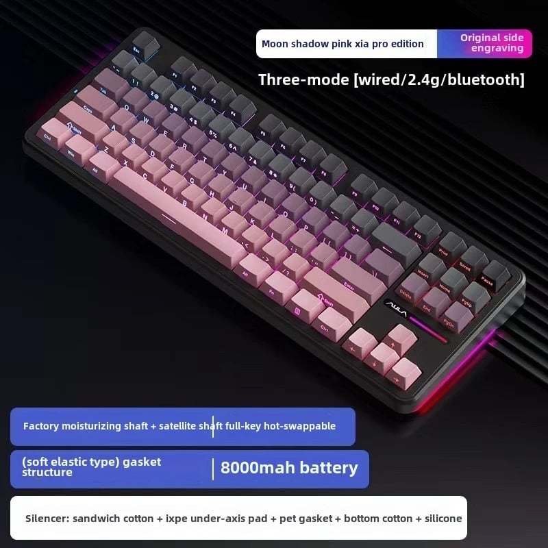 Aula F87 Pro Mechanical Keyboard 3 Mode 2.4GUSBBluetooth 87 Key Full ...