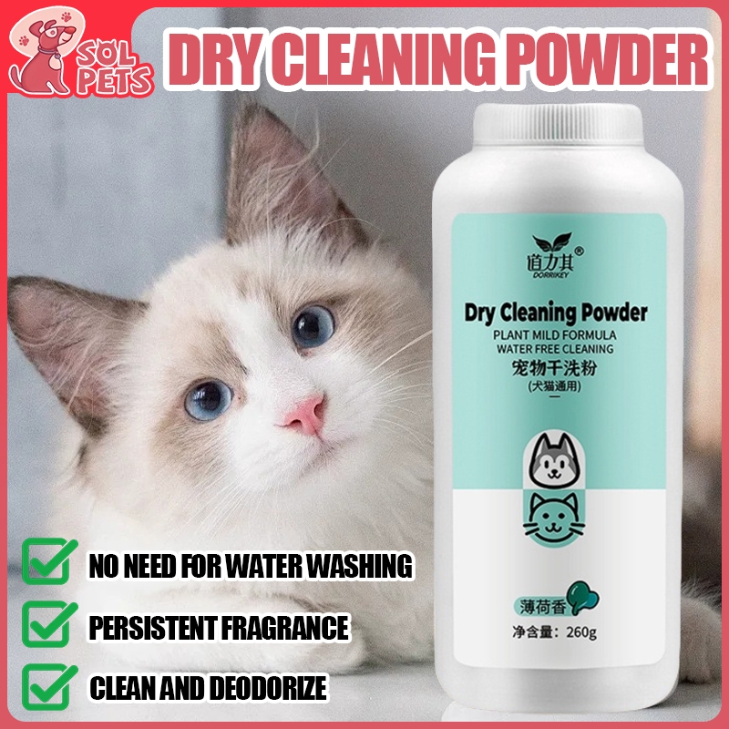 Pet Dry Cleaning Powder Dog Cat Puppy Dry Shampoo Powder Anti Tick and Fleas 260g | Shopee ...