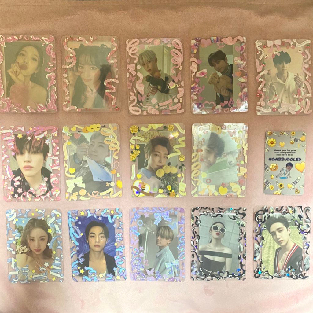 Decorated Toploaders for Photocards [Clear Cahol Kpop PC Photo Card ...