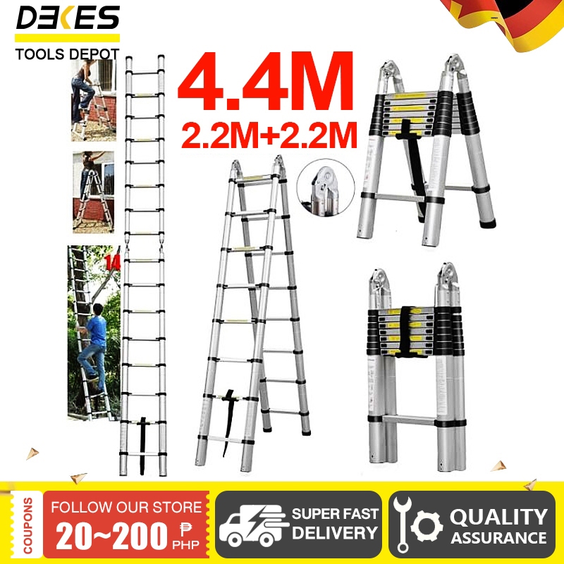 4.4M Ladder aluminum adjustable,Aluminum Telescopic Ladder,folding ...