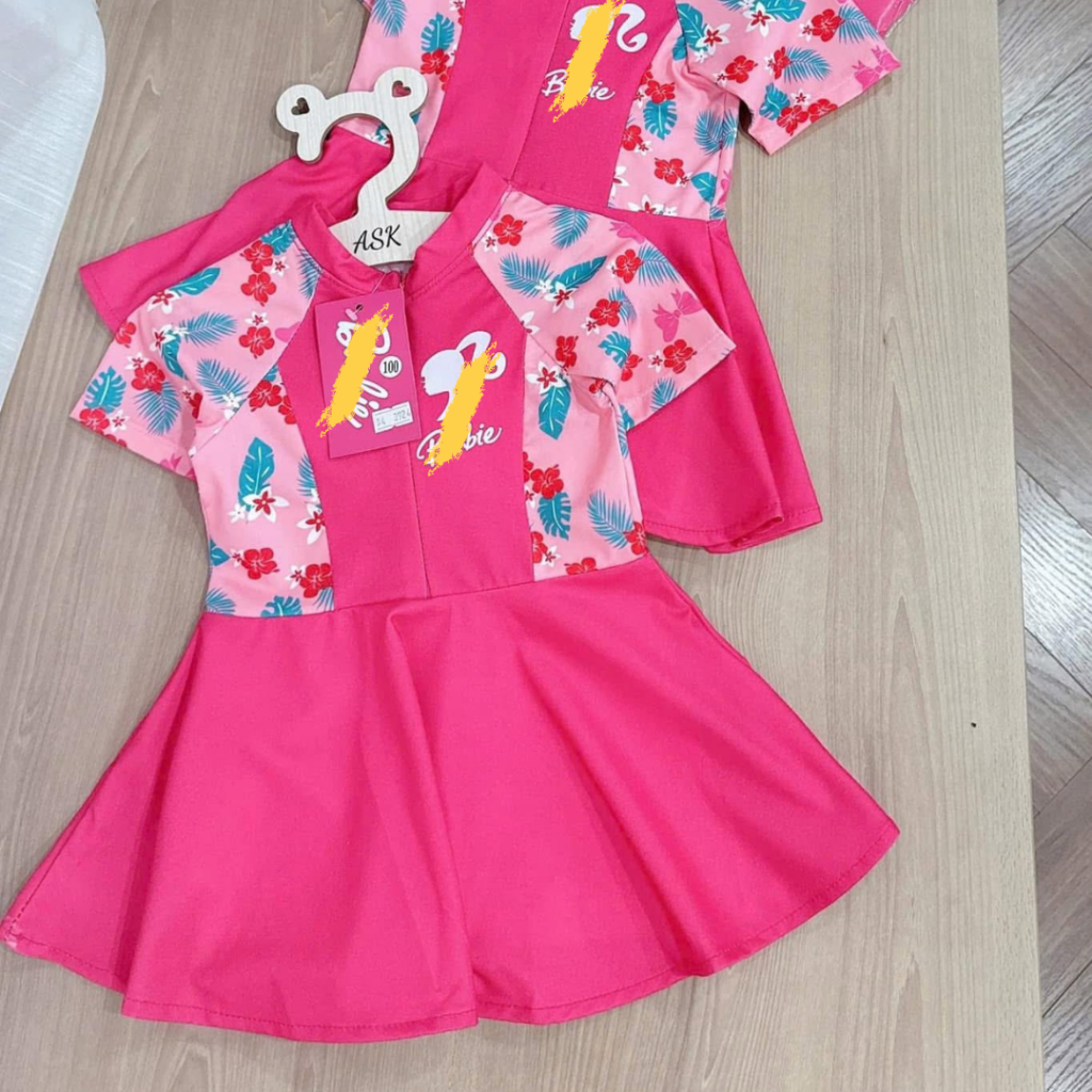 Barbie Rash guard Swimwear Kids Imported Kidswear Summer | Shopee ...