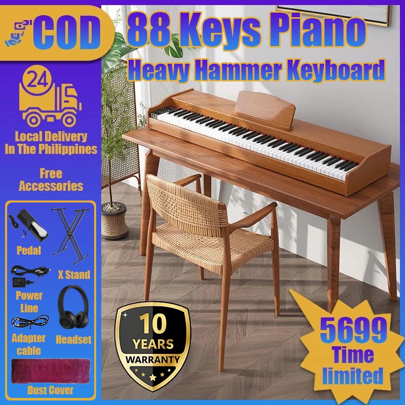 88 Keys Electronic Piano Heavy Hammer Keyboard Piano Portable Digital ...