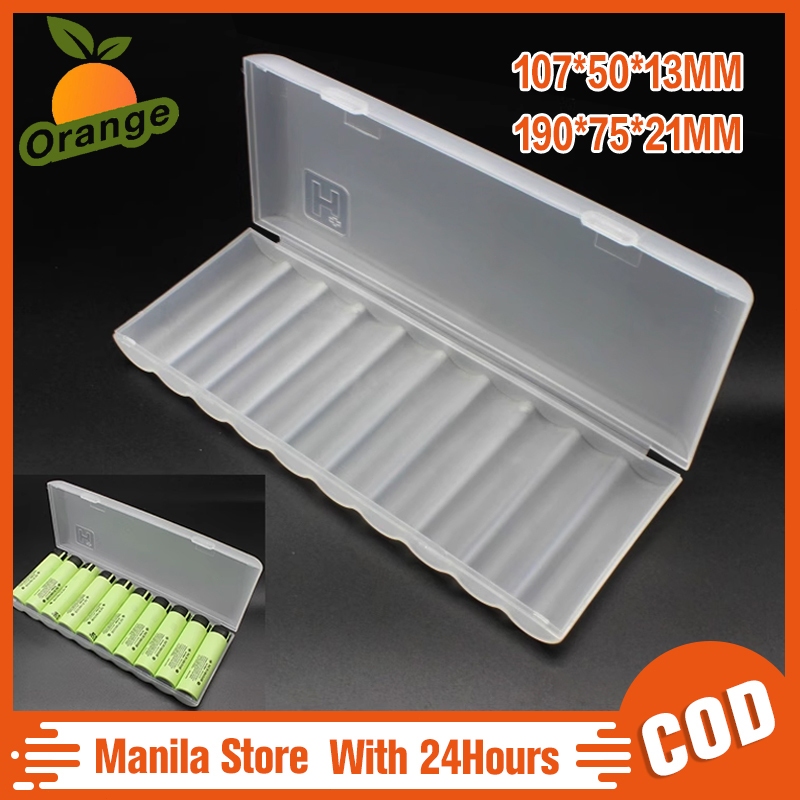 "Portable Battery Organizer Box 10 Slot AAA 18650 Battery Case Durable ...