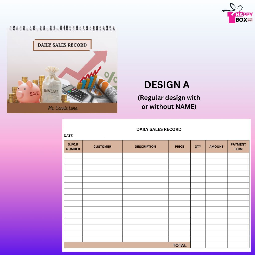 Daily Sales Record Personalized (for salesman/agent) | Shopee Philippines