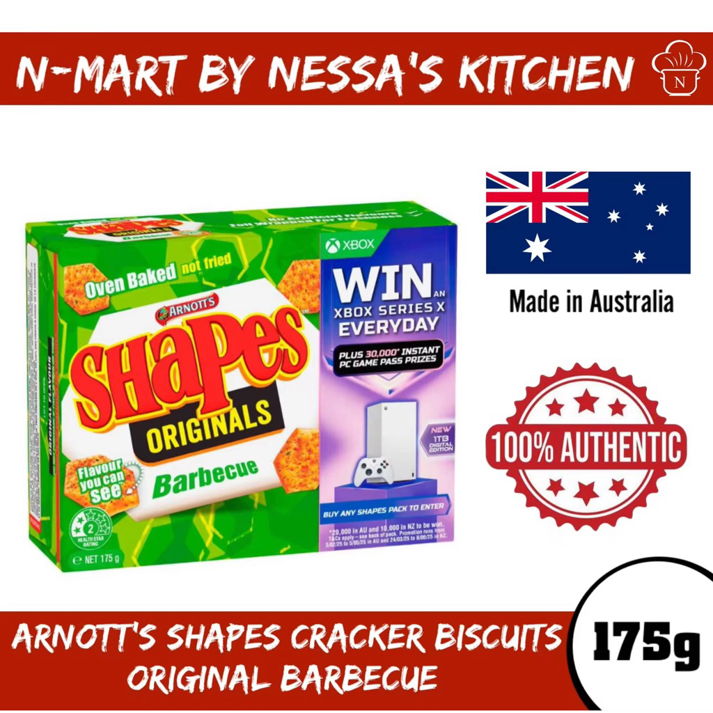 Arnott's Shapes Cracker Biscuits Original Barbecue | 175g [N-Mart ...