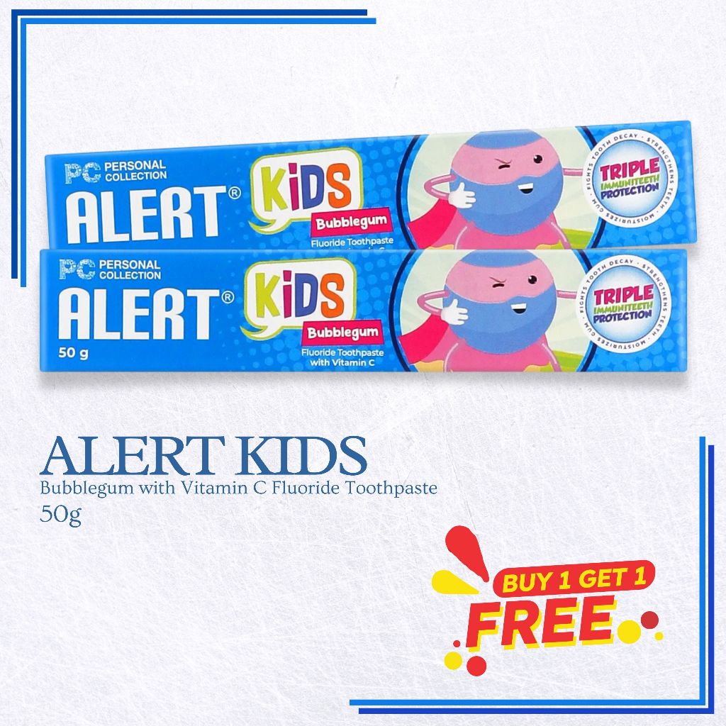 Buy 1 Take 1 Alert Kids Bubblegum Toothpaste With Vitamin C 50g ...