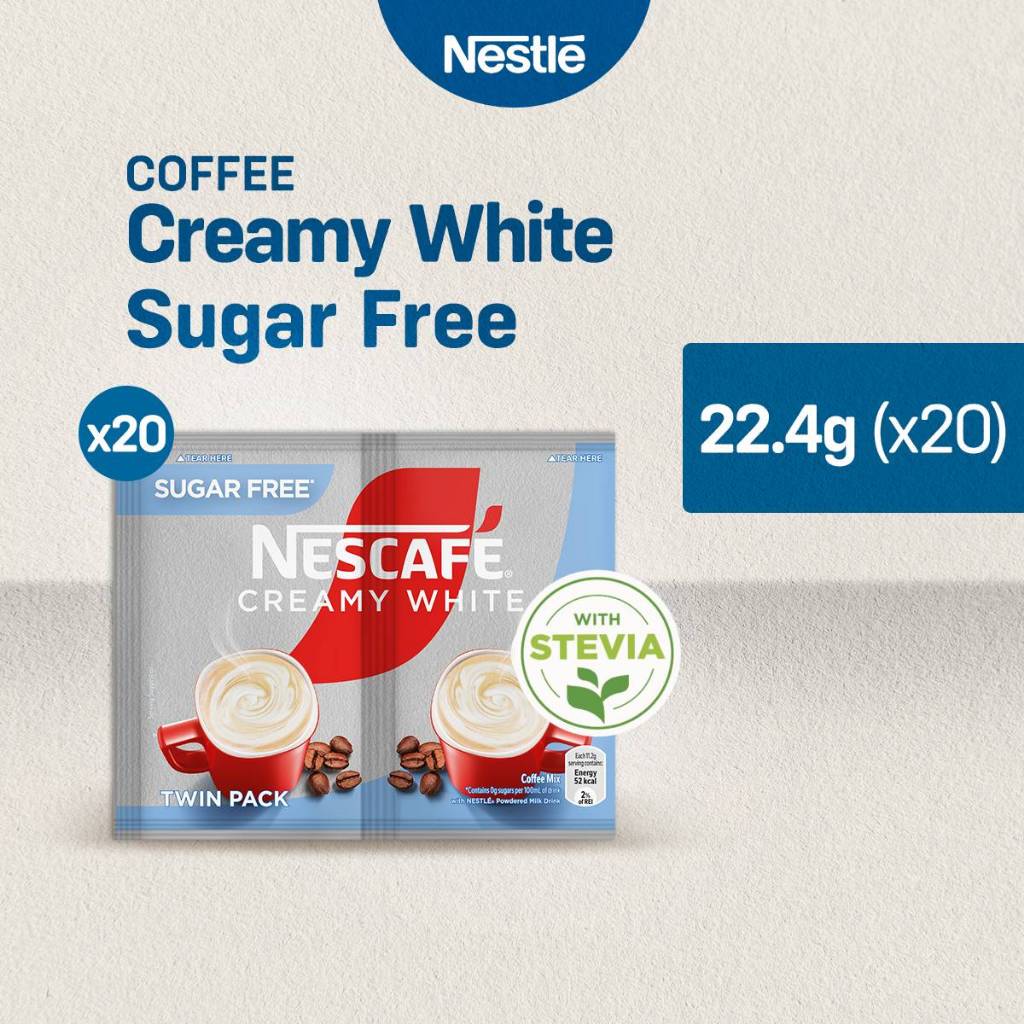 NESCAFE Creamy White Twin Pack Sugar Free 23g - Pack of 20 | Shopee ...