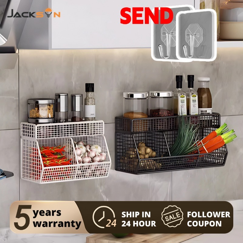 Jacksun Kitchen Wall Mounted Organizer Rack Storage Hanging Shelf ...