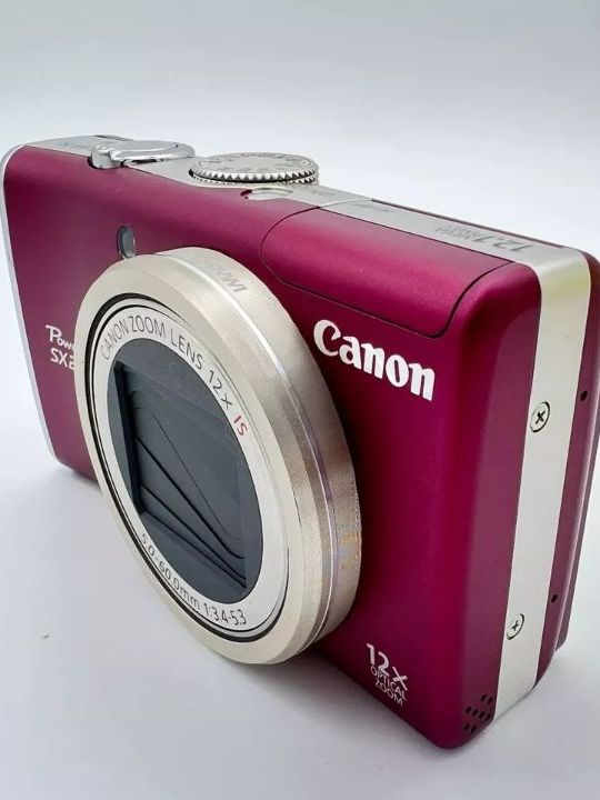 Red Canon PowerShot SX200 lS 12.1MP 12x Optical Zoom CCD Digital Camera ...