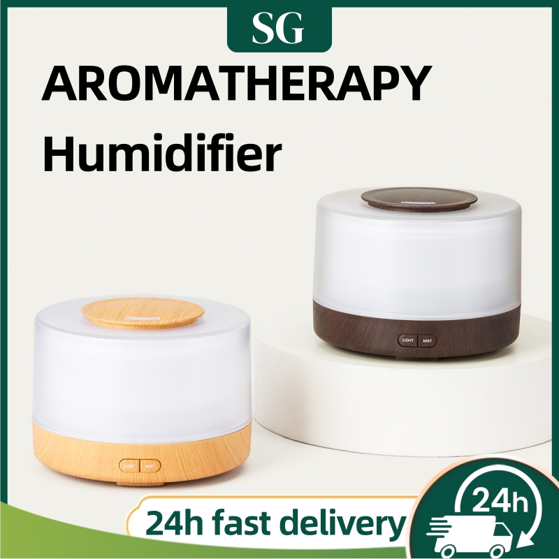 500ML Aromatherapy humidifier Wooden 7 LED Ultrasonic Humidifier Air ...