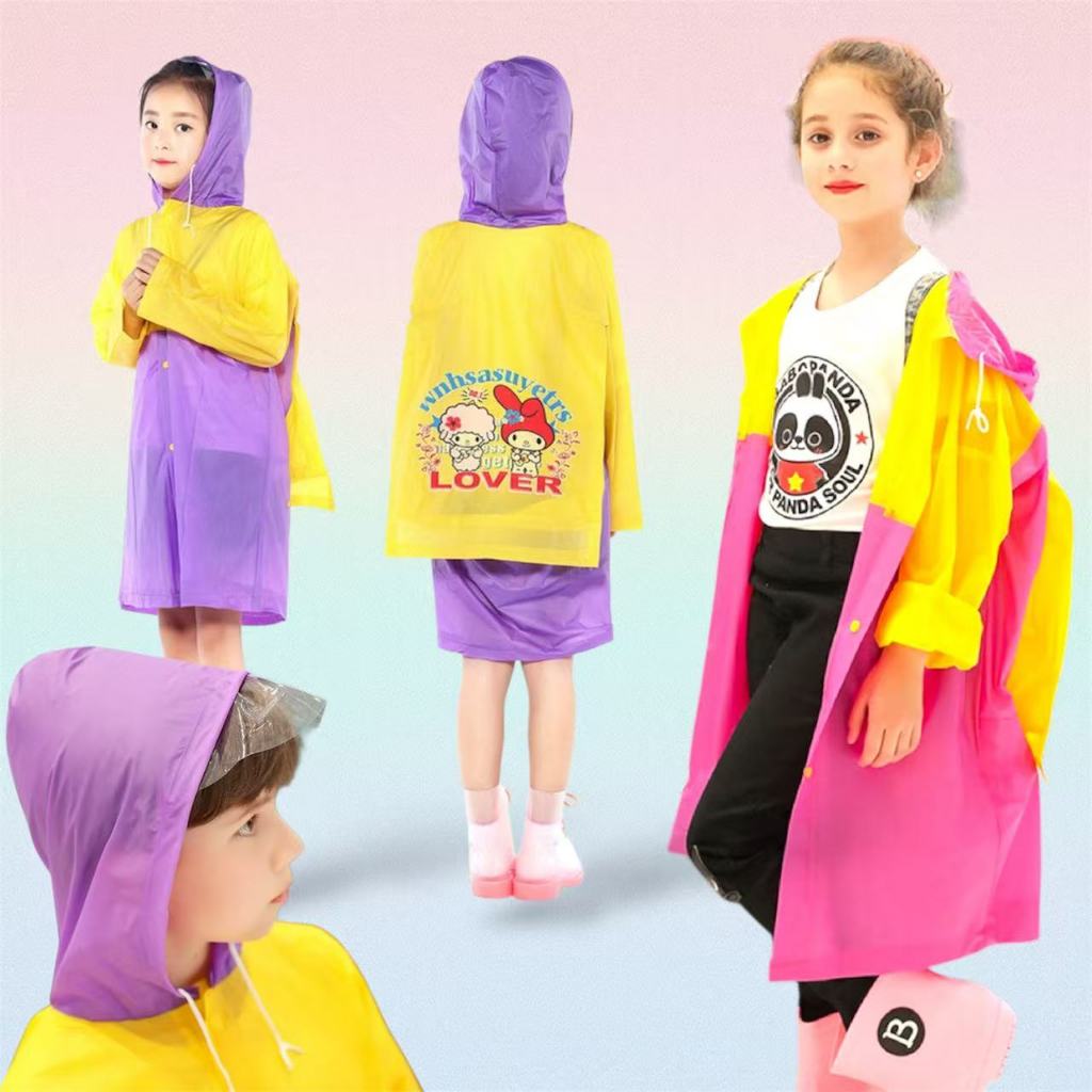 Cartoon pattern Kapote Rain Coat Makapal For Kids PVC children's ...
