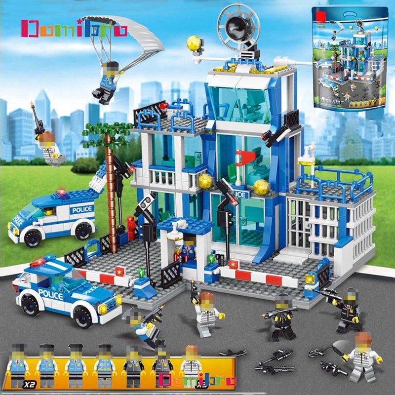 Building Blocks Toys City Police Station SWAT Cars Police Minifigures ...