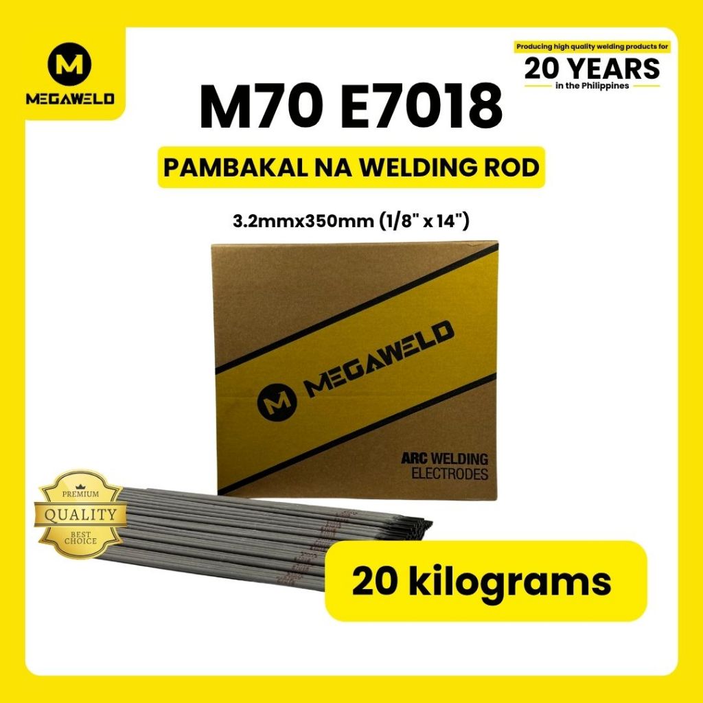 20 KILOS E7018 3.2mmx350mm (1/8"x14") Megaweld M70 Welding Rod 7018 3 ...