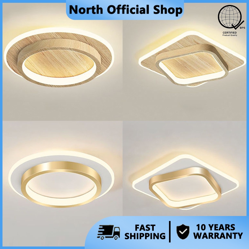LED Ceiling Light Gold Tri-color Chandelier Bedroom Living Room Kitchen ...