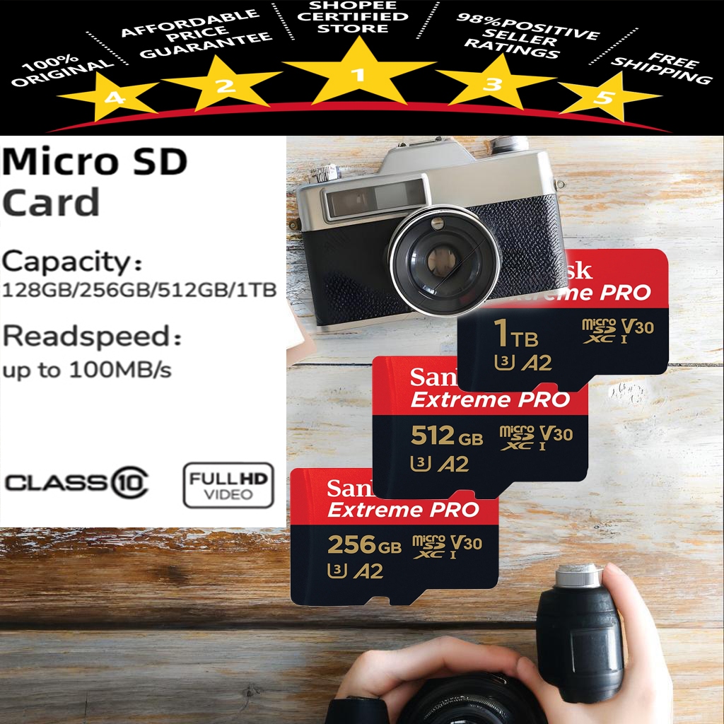 Micro SD Card Extreme PRO 100% Original 128GB 256GB 512GB 1TB Memory ...