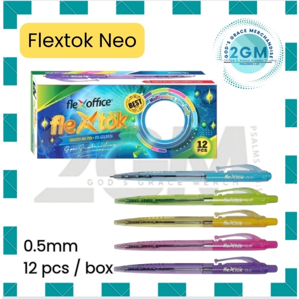 FLEXTOK Retractable Ballpen, 0.7mm tip, 12 pcs/box | Shopee Philippines