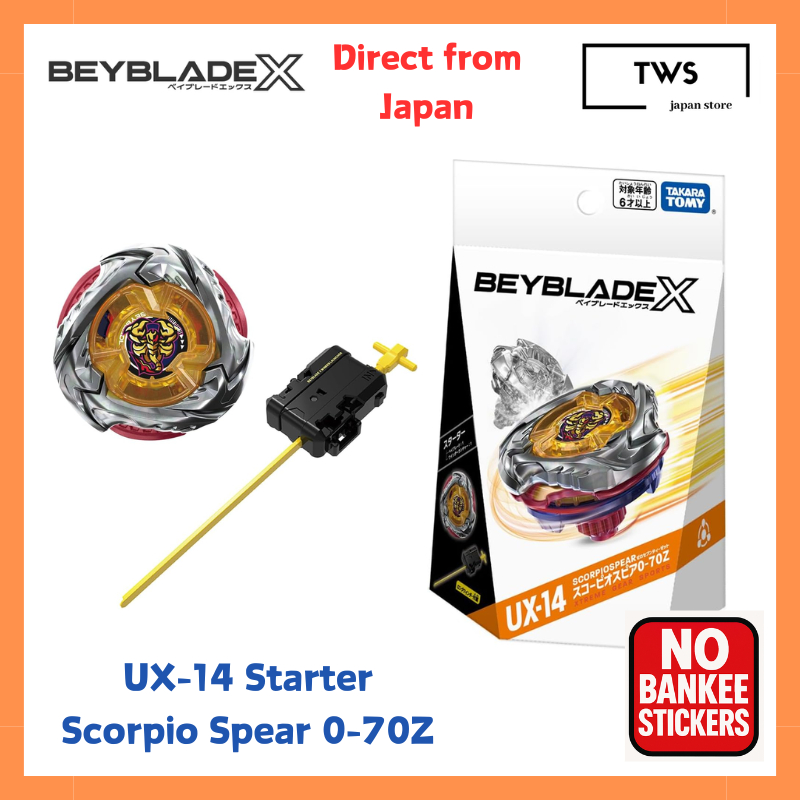TAKARA TOMY BEYBLADE X UX-14 Starter Scorpio Spear 0-70Z | Shopee ...