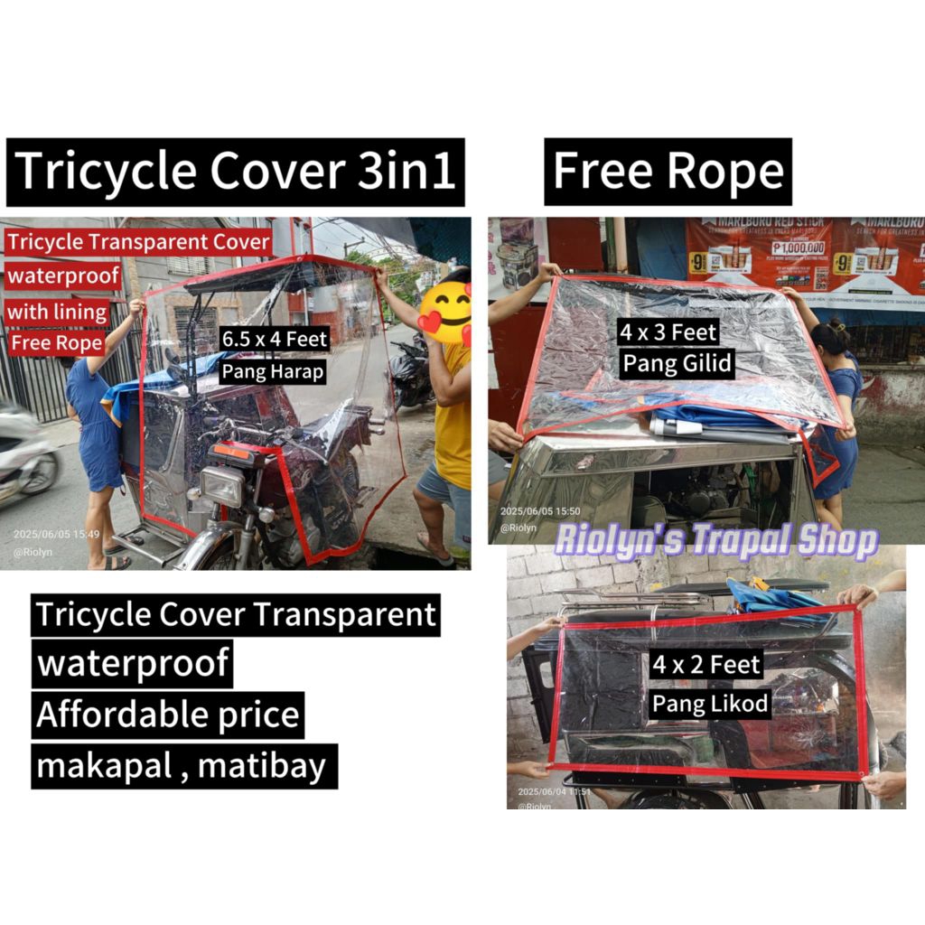 TRANSPARENT TRAPAL CLEAR GAUGE #16 PANG TRICYCLE COVER WATERPROOF ...
