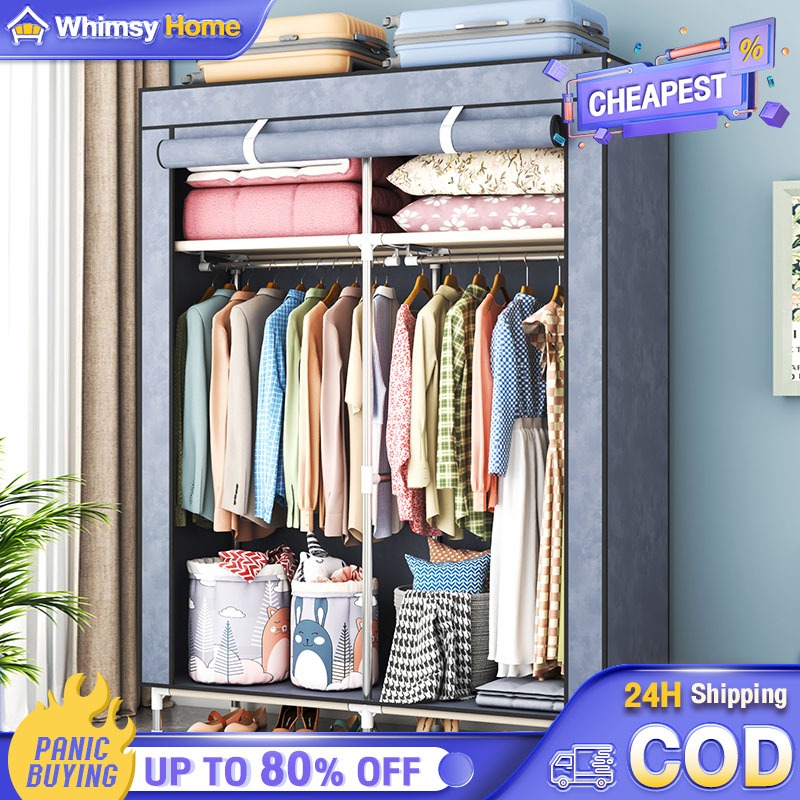 Zipper Wardrobe Cabinet Clothes Closet Cabinet Clothe Storage Wardrobe ...