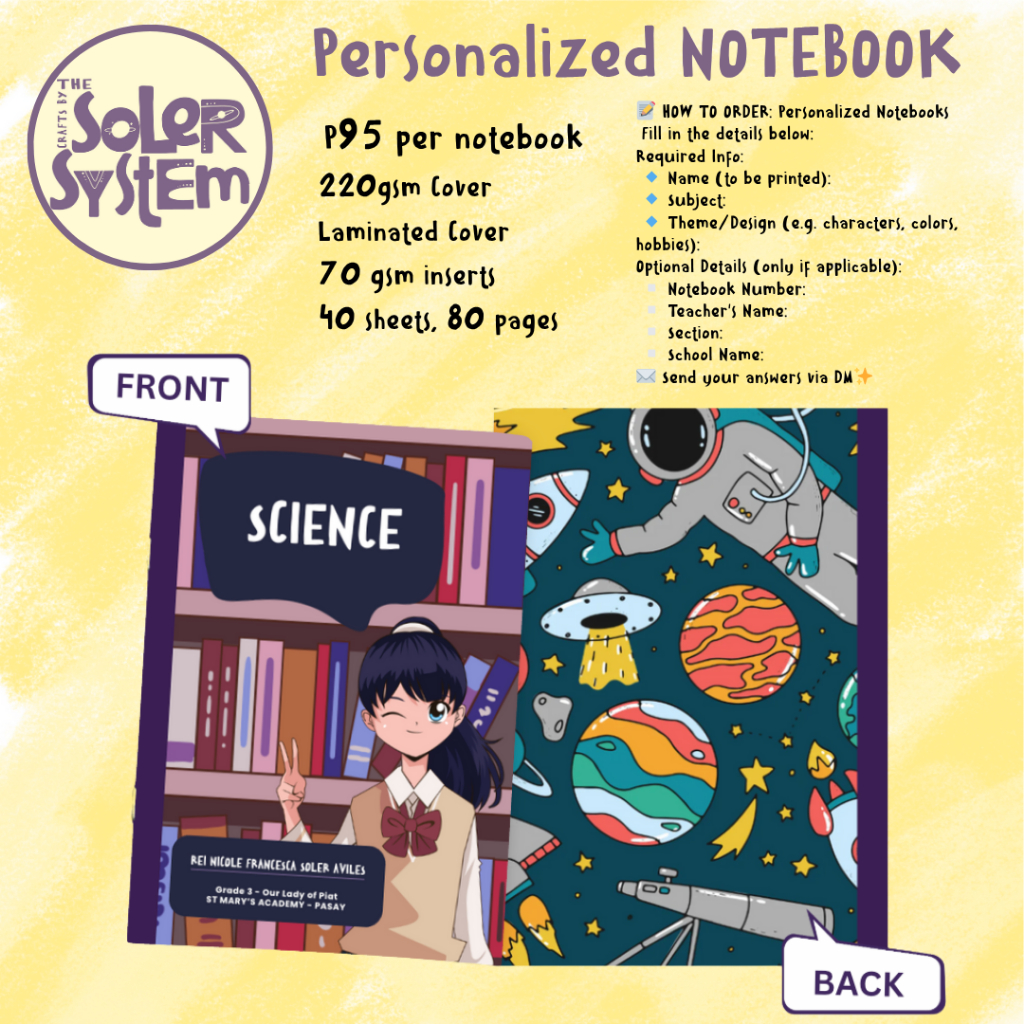 Personalized Student Notebook | Custom Cover Design & Subject Label ...