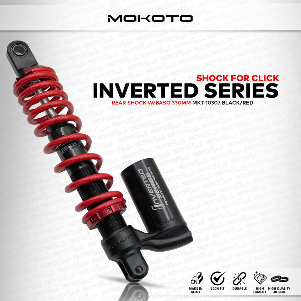 MOKOTO REAR SHOCK FOR CLICK INVERTED SERIES 330MM ONE PIECE WITH BASO ...