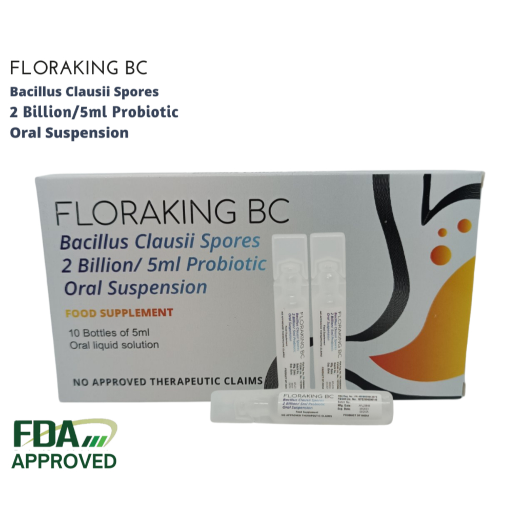 Floraking BC Bacillus Clausii Spores/2 Billion/5ml Probiotic Oral ...