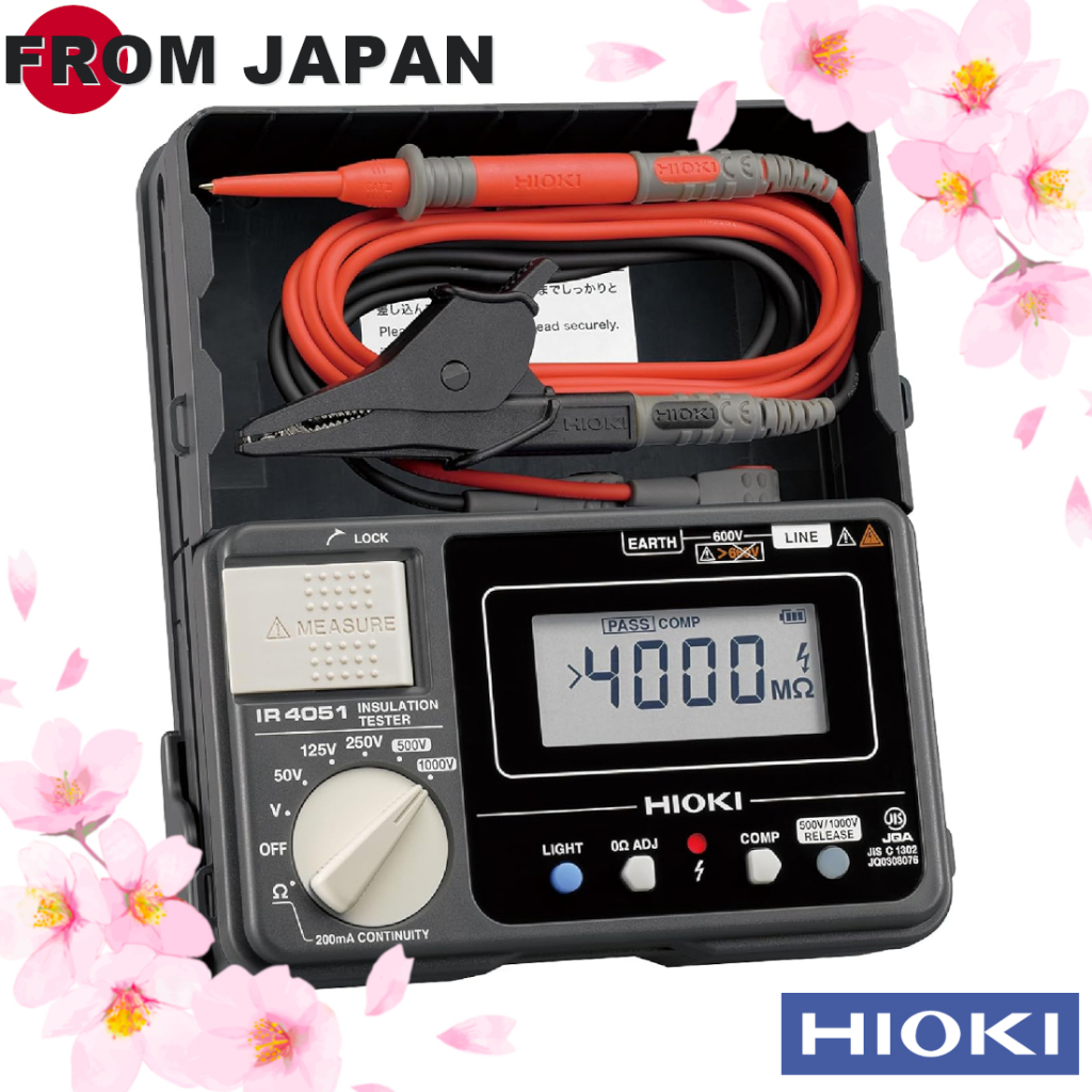 HIOKI Insulation Resistance Tester IR4051-10 with Test Lead L9787, JIS ...