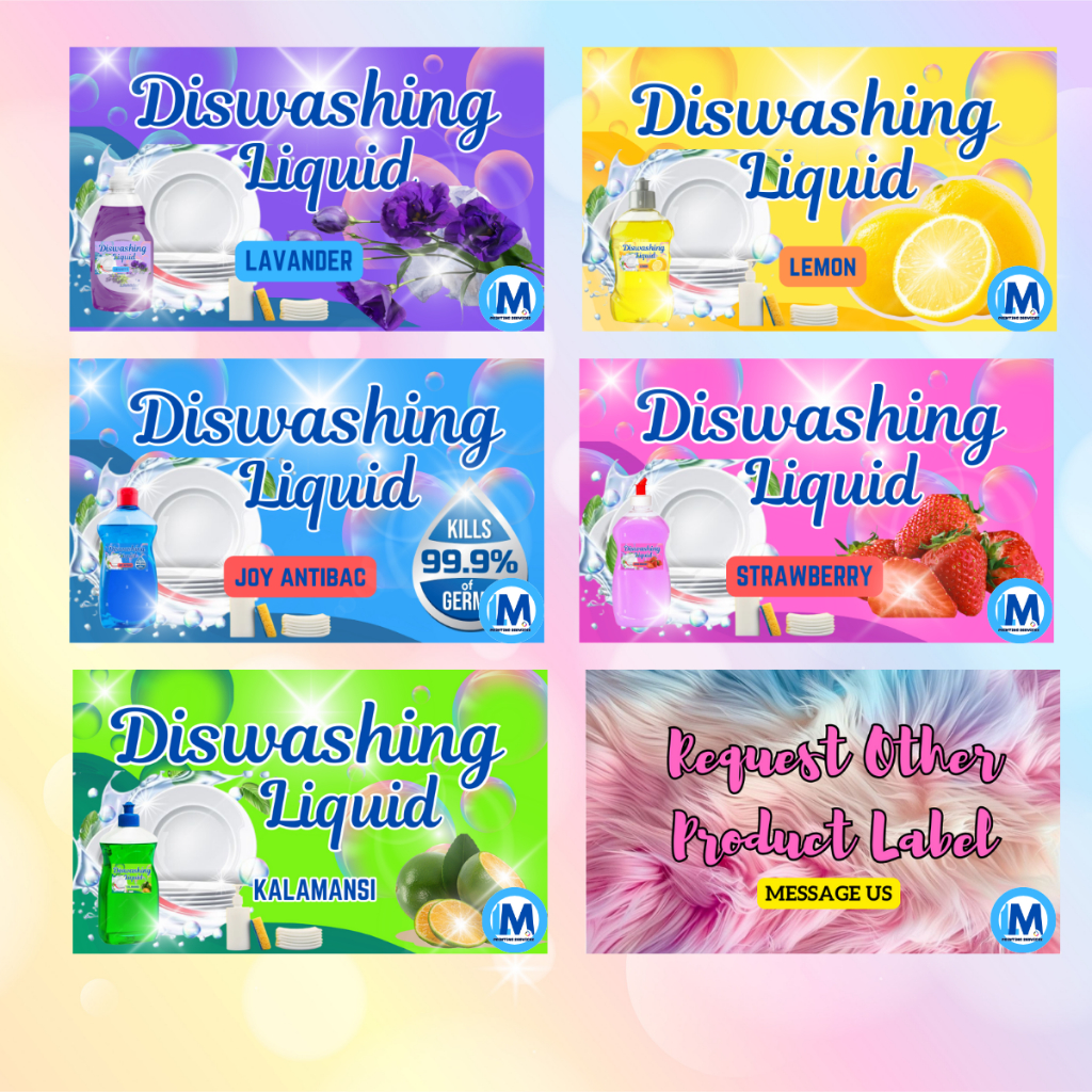 Product Label - Dishwashing Liquid Label Sticker Glossy 1.8x3 Inch ...