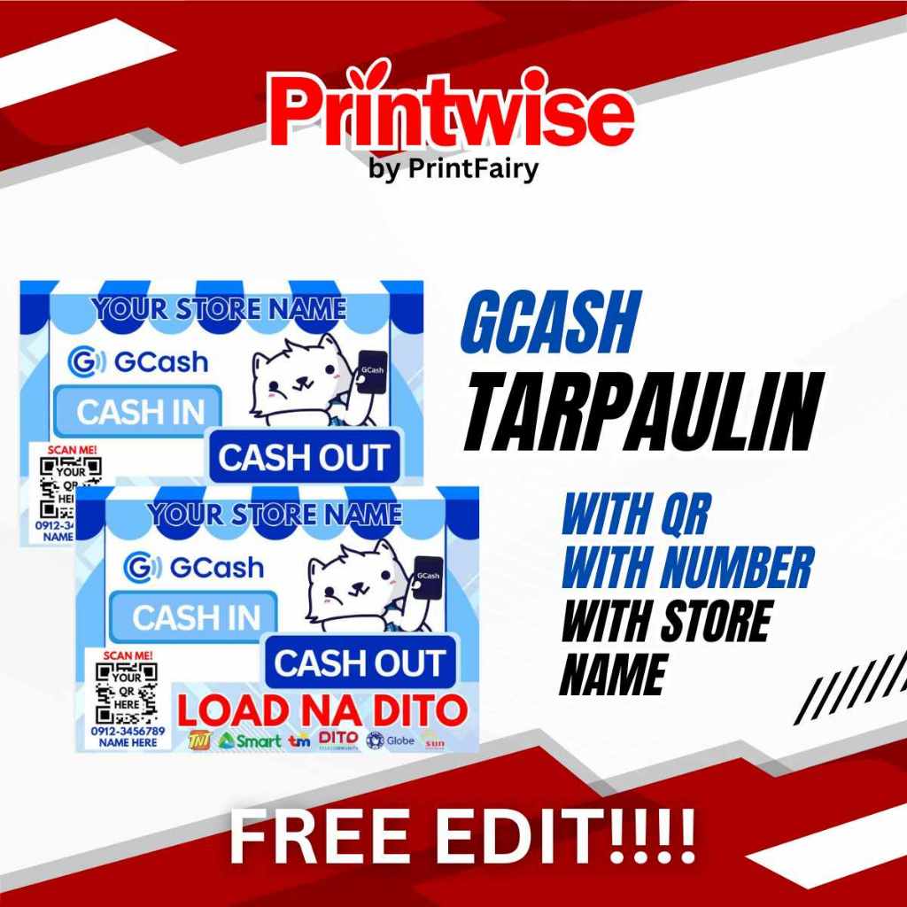 GCASH TARP WITH QR , GCASH NAME AND NUMBER (PERSONALIZED WITH STORE ...