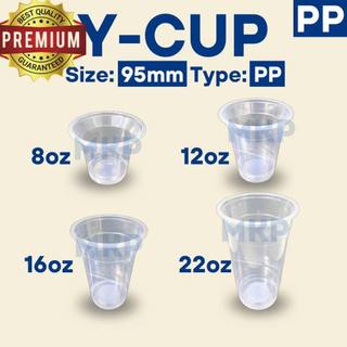 (100pcs) (8 12 16 22oz) 95mm PP (Y CUP) / PET FLAT/DOME/STRAWLESS/TALL ...