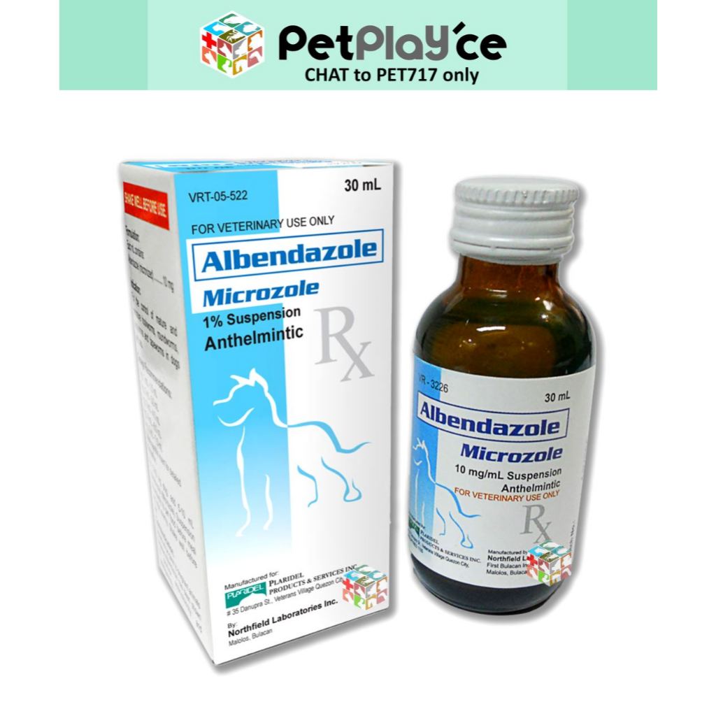 Microzole Albendazole 30mL Dewormer / Wormer / Deworm for Dog & Cat ...