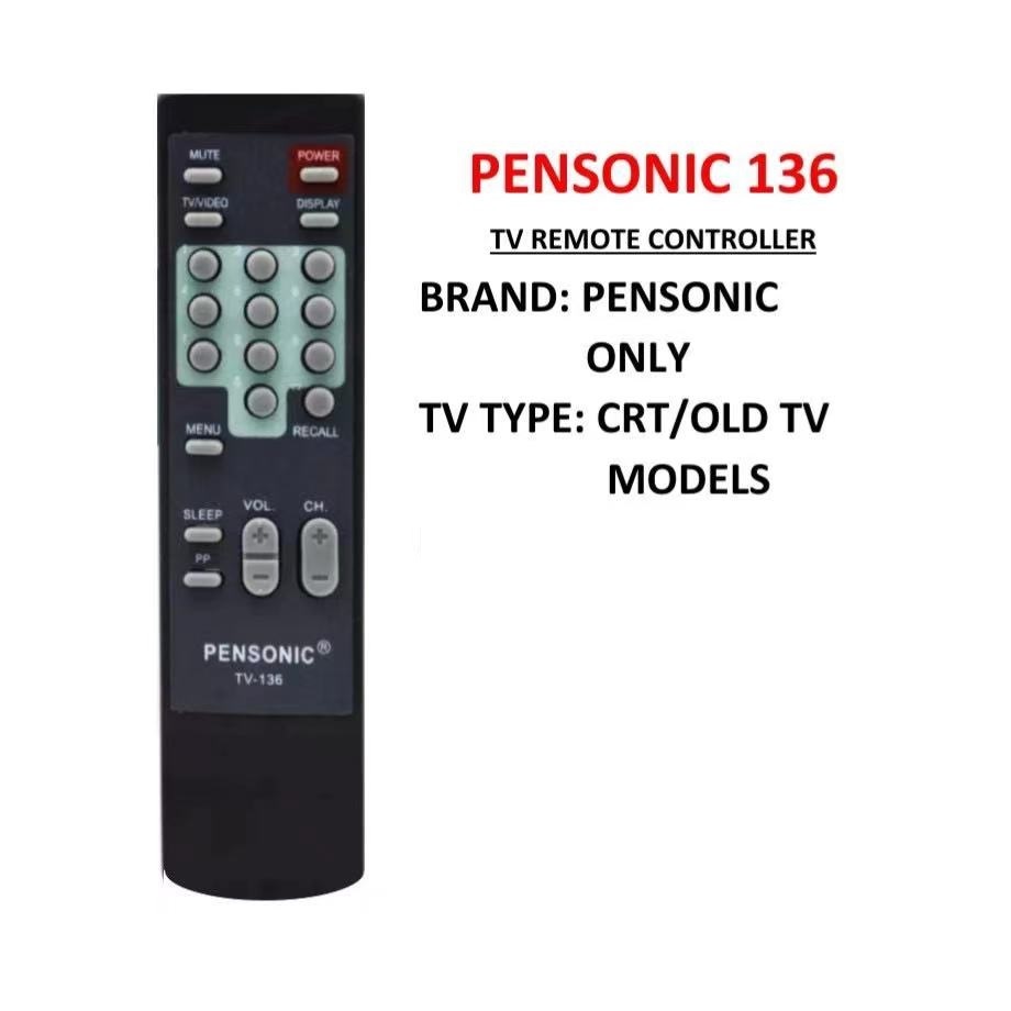 Pensonic (For CRT OLD Model TV's) - Remote Control | Shopee Philippines