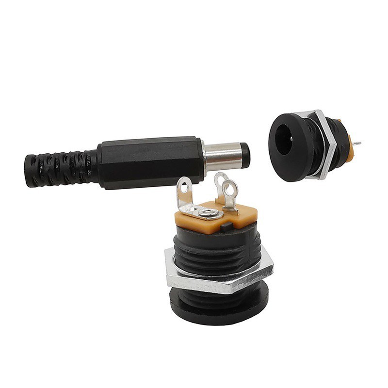 5PCS DC Power Connector Pin Female Plug Jack + Male Plug Jack Socket ...