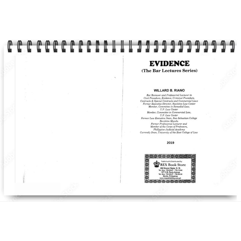 Evidence by Riano 2019 edition (ringbind) | Shopee Philippines