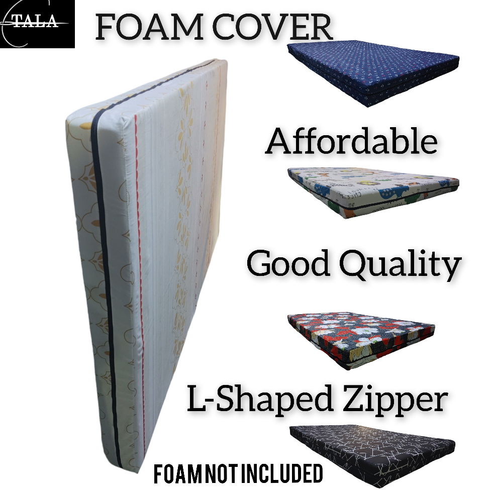 2,3,4 INCHES THICK FOAM COVER ONLY II SEMI COTTON II L-Shaped Zipper II ...