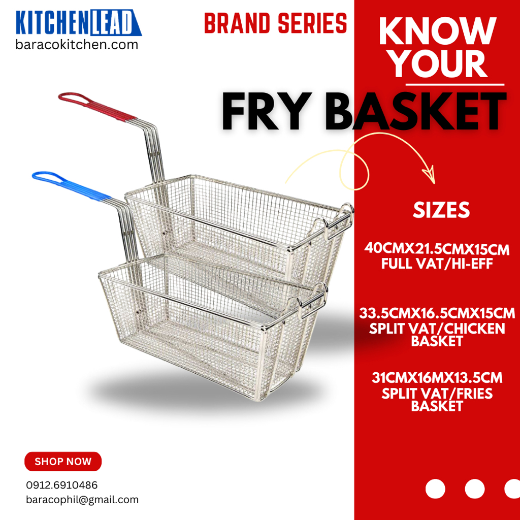 Fries Fryer Basket 1pc Blue Handle Chicken or Fries Frying Split-Vat ...
