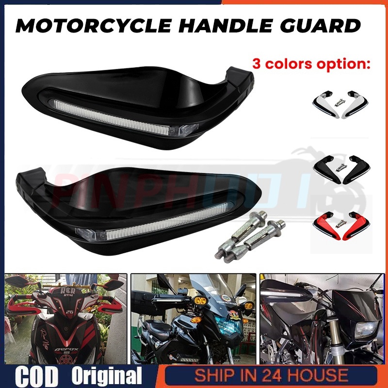 Universal Motorcycle Handguard LED Light Crash Guard ATV Handlebar Hand ...