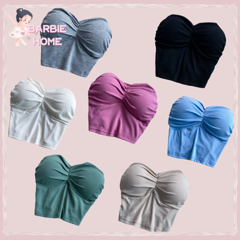 M.F Store New Heart Shape Sexy Strapless Crop Top Tube With Chest Strapless Anti-Glare (DAVAO ...